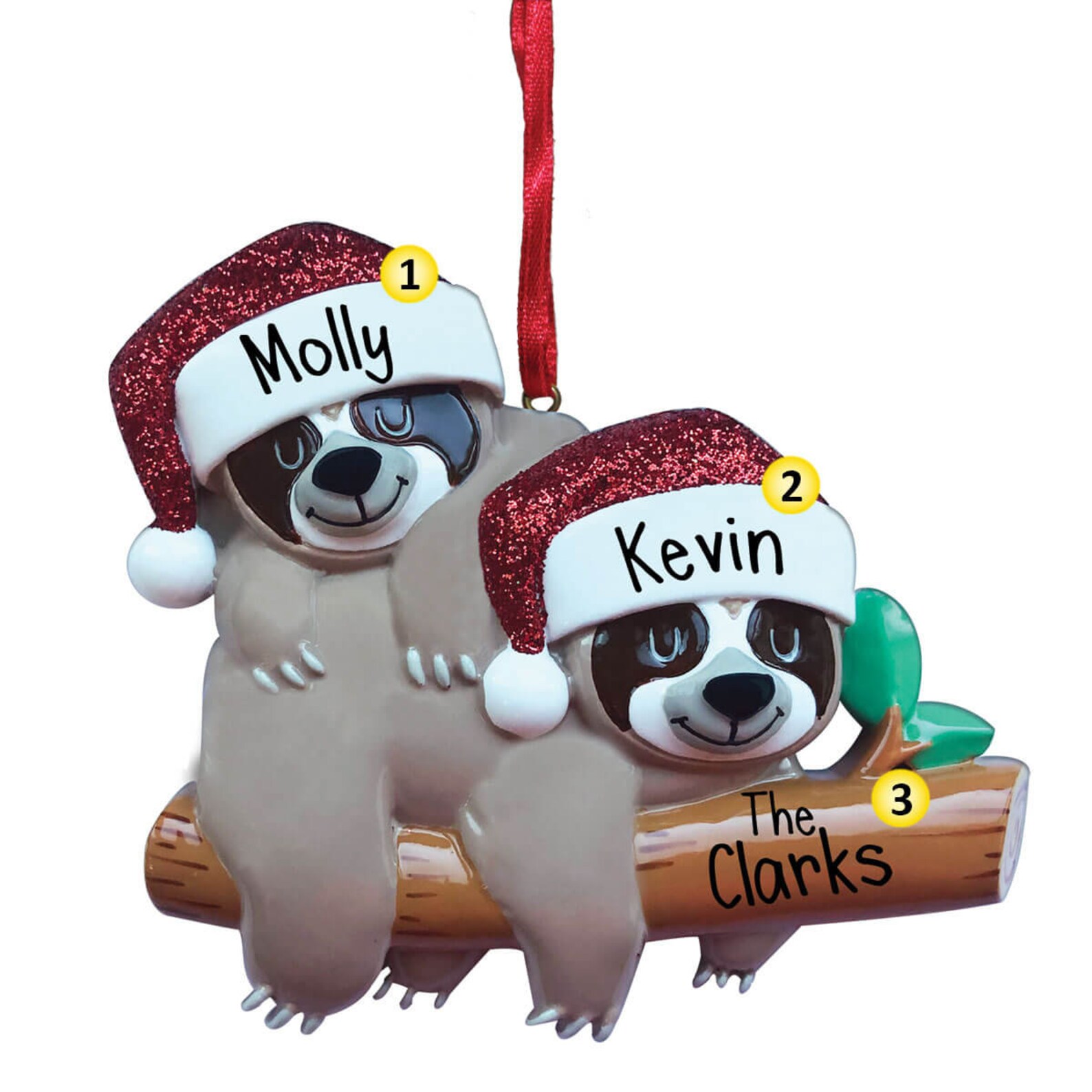 Personalized Sloth Christmas Ornament Family Slow Animals - Etsy