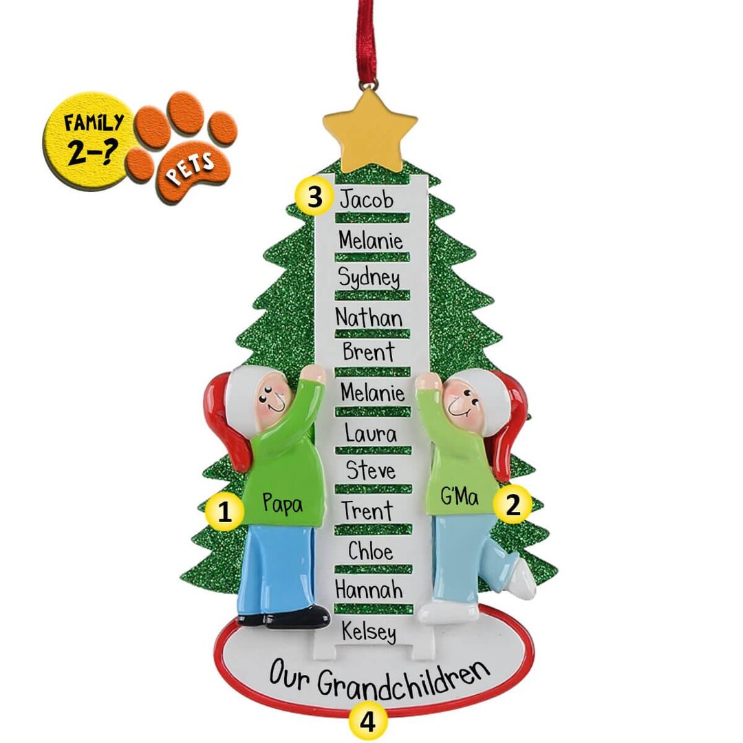 Personalized Family Ladder Christmas Ornament Large Extended ...