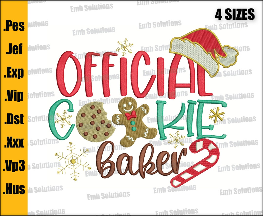 Christmas Cookie Baker Embroidery, Official Cookie Baker Embroidery ...