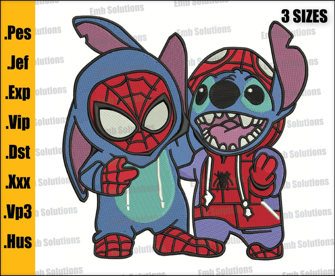 Stitch and Spiderman Embroidery Designs, Stitch and Spiderman Machine ...