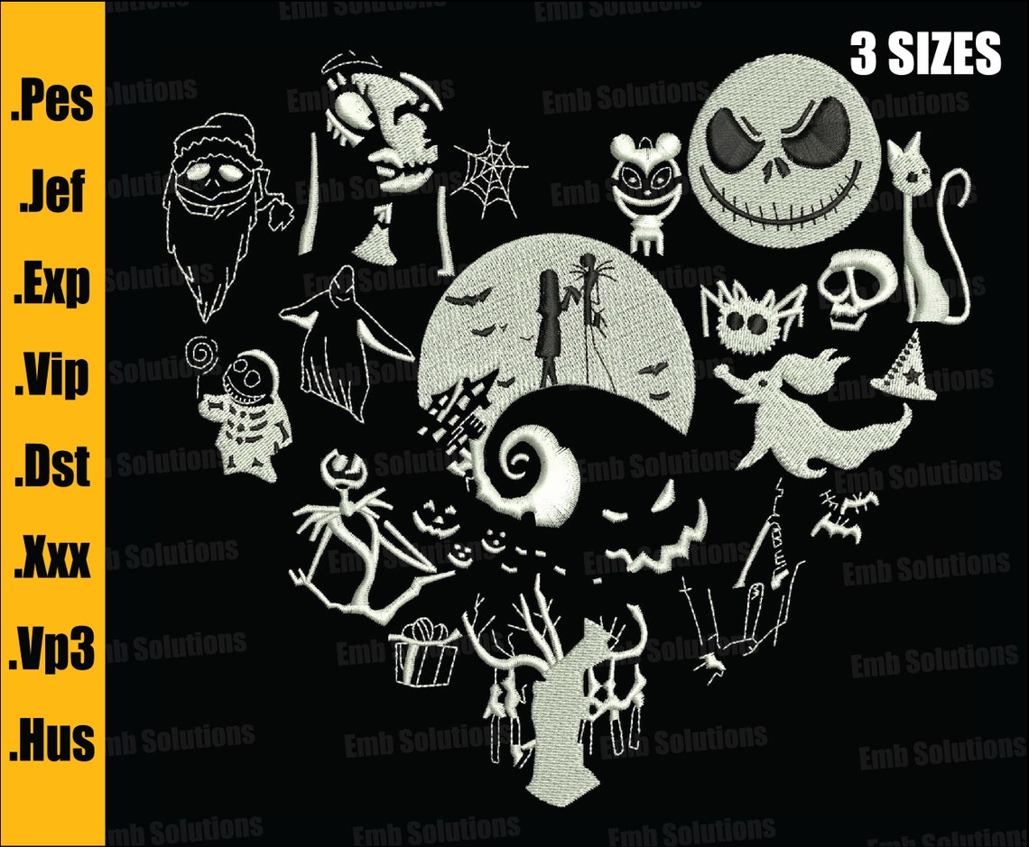 The Nightmare Before Christmas Embroidery Designs Halloween - Etsy