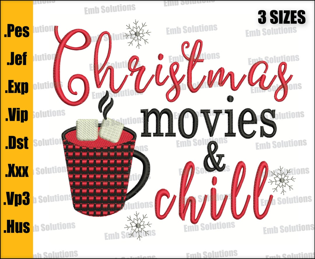 Christmas Hallmark Movies Embroidery, Watching Christmas Movies and ...
