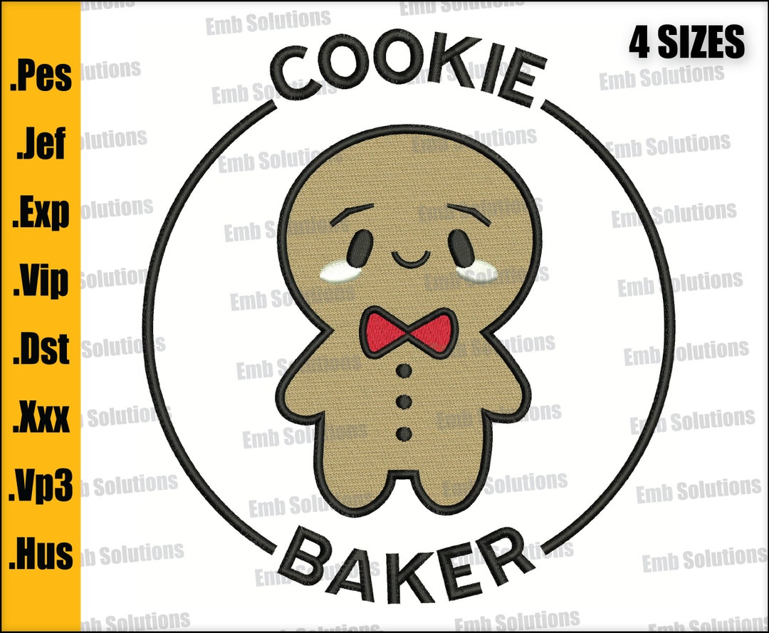 Christmas Cookie Embroidery Designs, Christmas Cookie Baker Embroidery ...