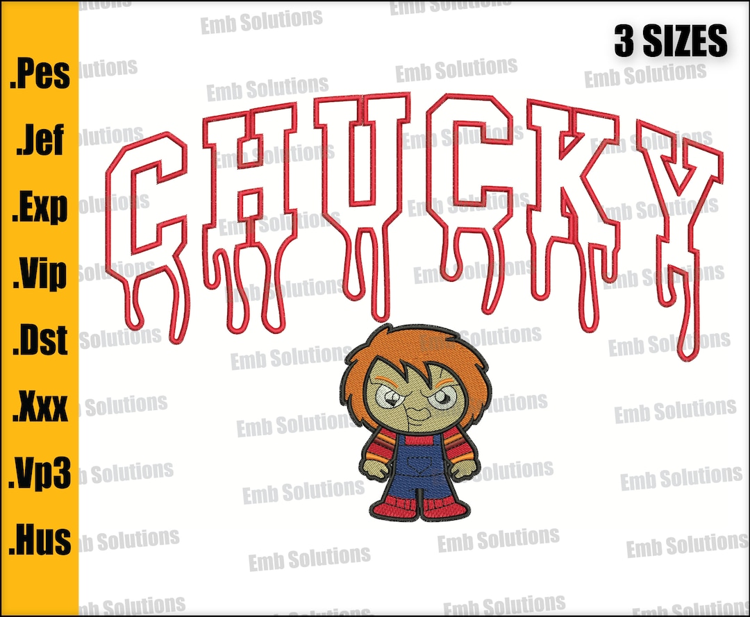Halloween Chucky Embroidery Halloween Chucky Dripping Font - Etsy