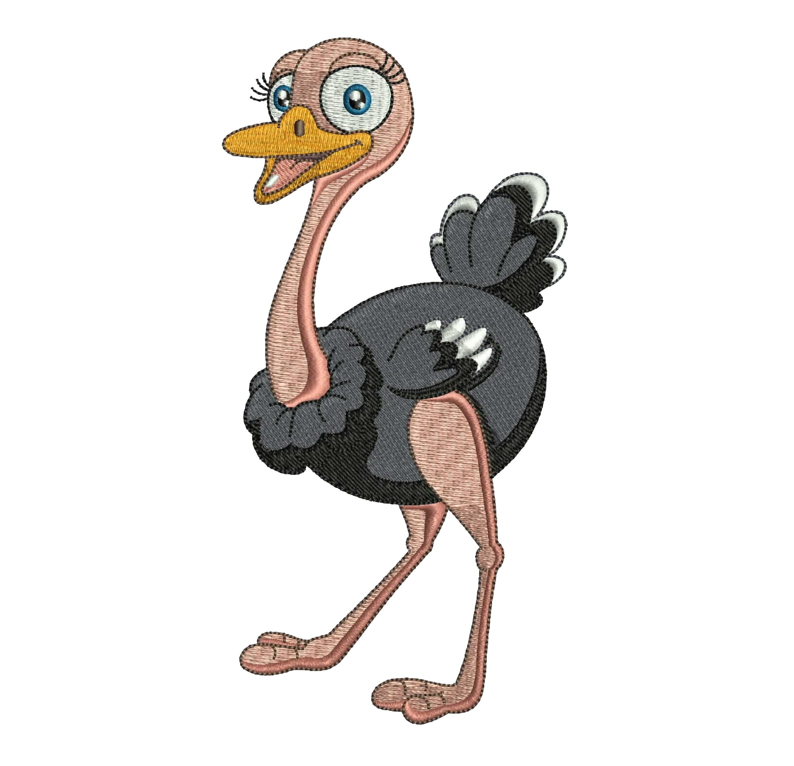 Ostrich Machine Embroidery Design 4x4 And 5x7 Etsy