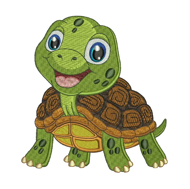 Cute Baby Turtle Machine Embroidery Design. 4x4 & 5x7. | Etsy
