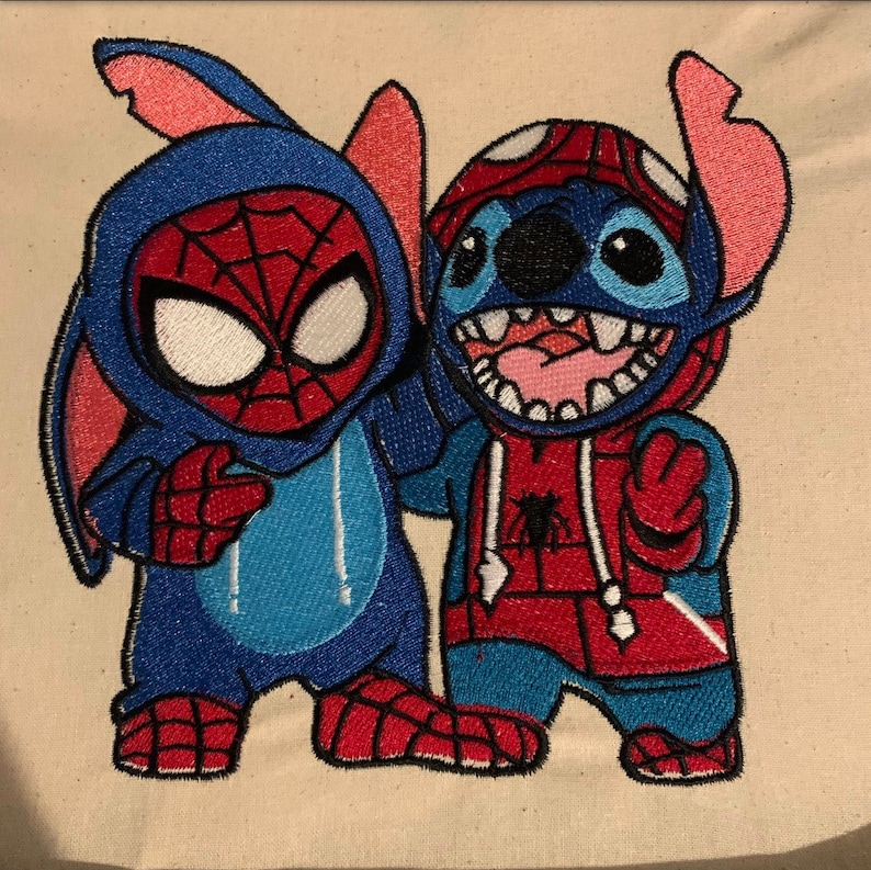 Stitch and Spiderman Embroidery Designs Stitch and Spiderman - Etsy UK
