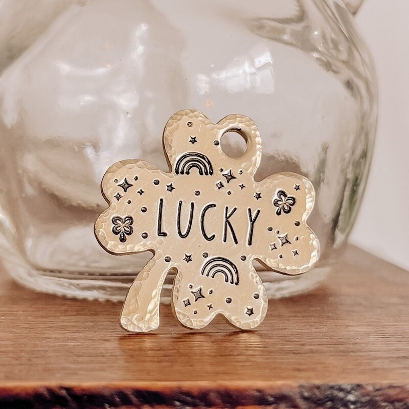 Clover Dog Tag - Etsy