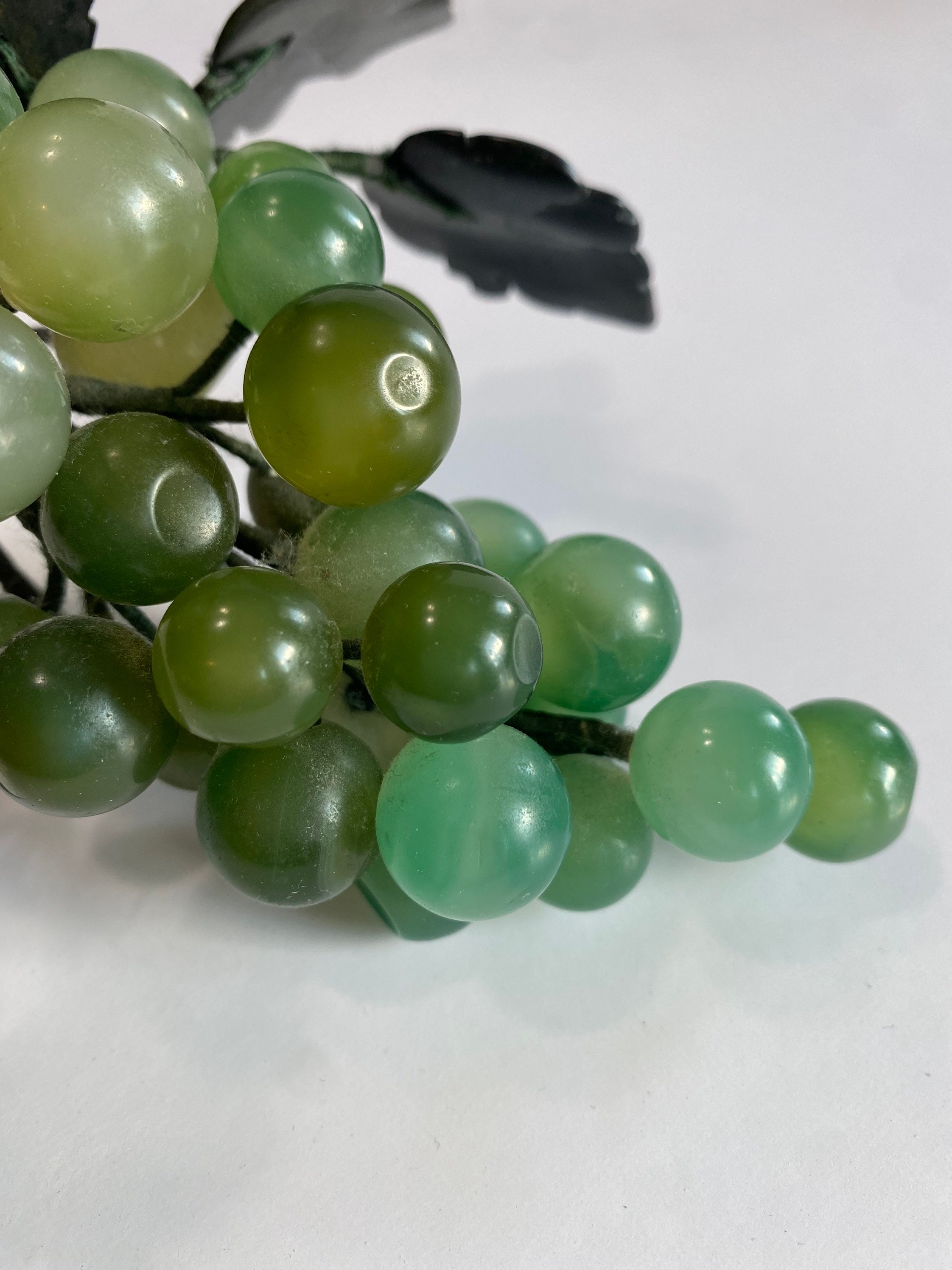 Vintage Jade Life Size Grape Cluster Polished Stone Grapevine Decor - Etsy