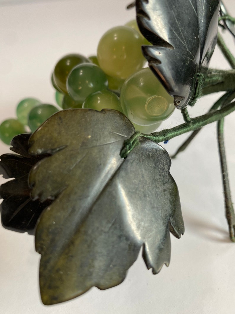 Vintage Jade Life Size Grape Cluster Polished Stone Grapevine Decor - Etsy
