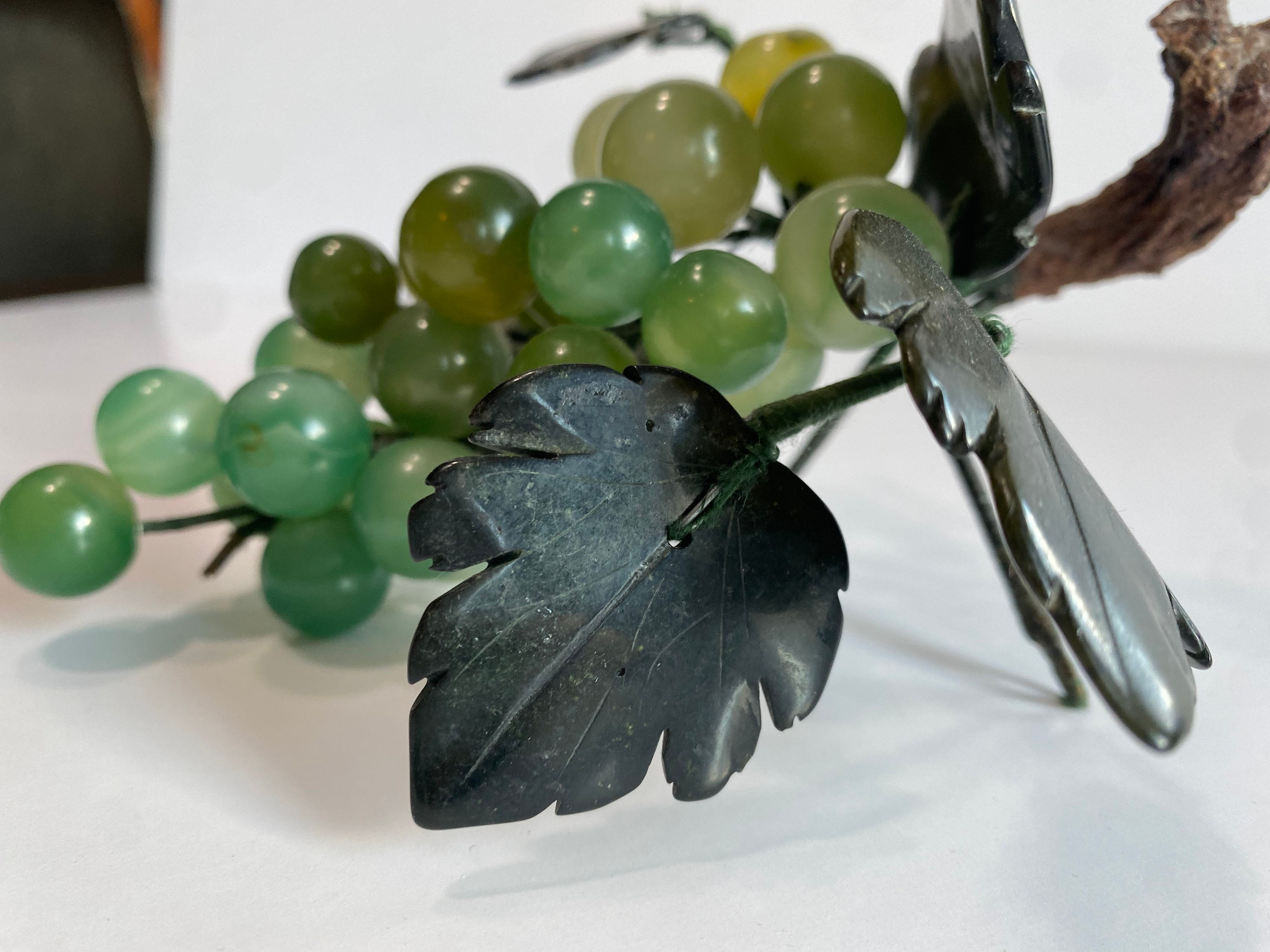 Vintage Jade Life Size Grape Cluster Polished Stone Grapevine Decor - Etsy