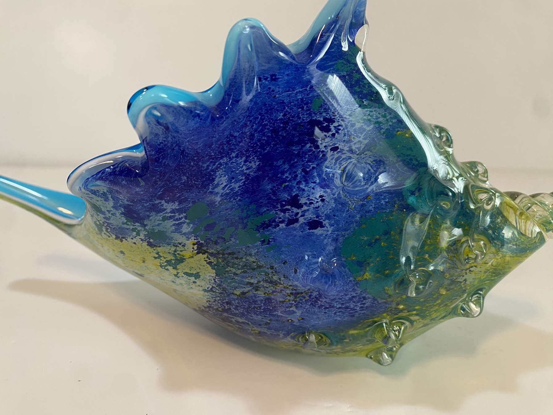 Vintage Decor Art Glass Conch Shell - Etsy