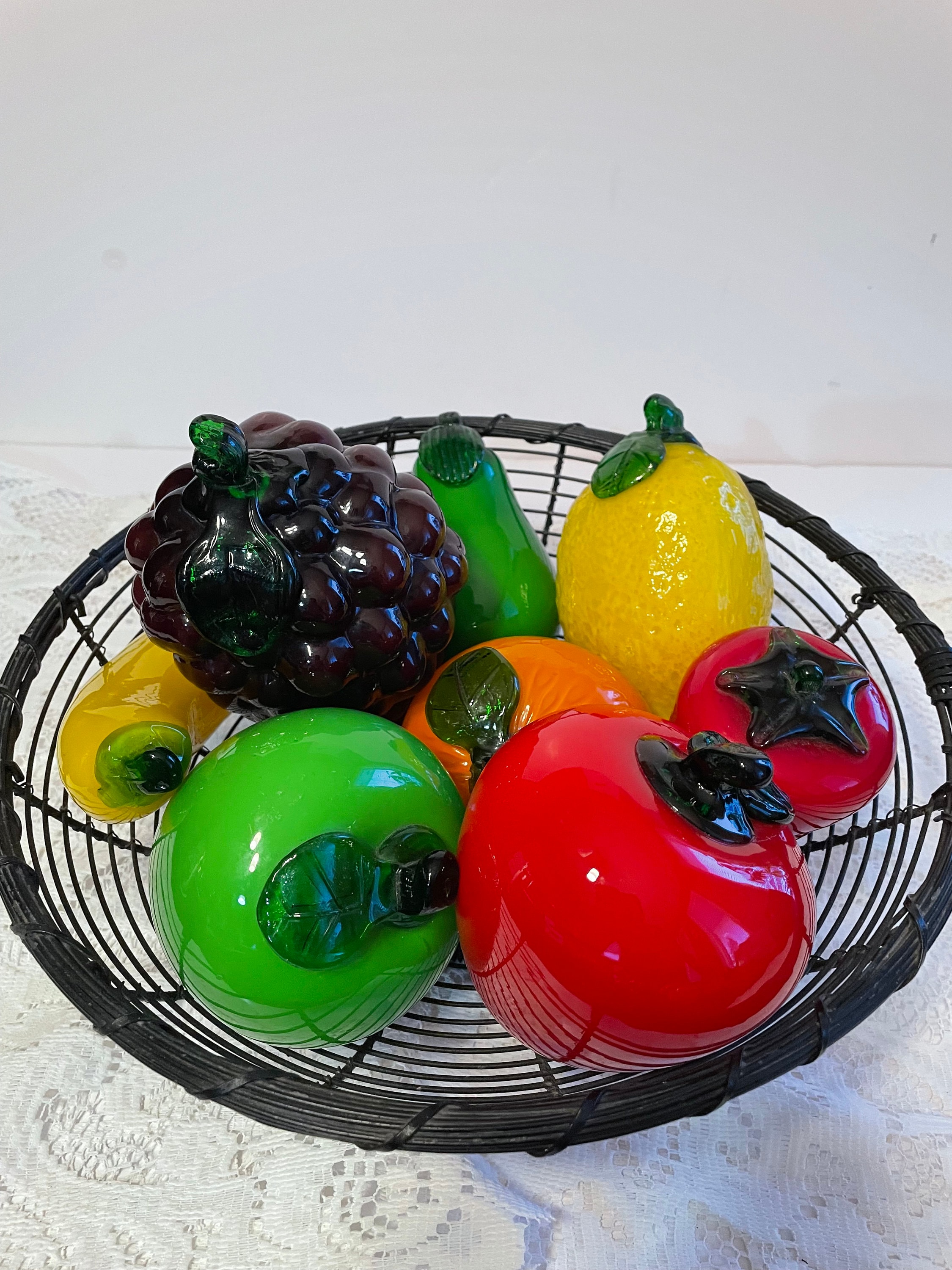 Vintage Art Glass Fruit Decor - Etsy