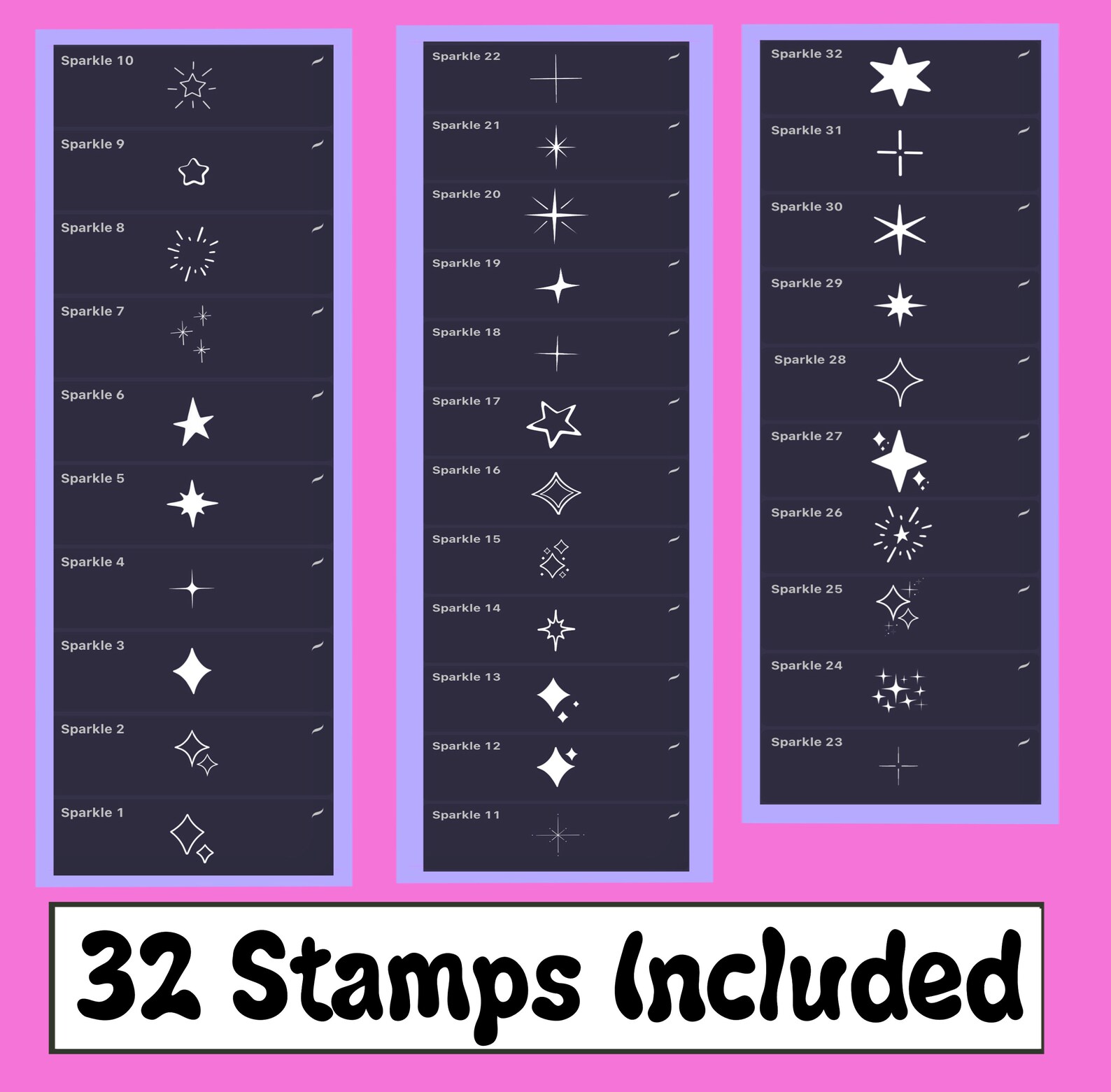 Sparkle Procreate Stamps | Star Procreate Stamps | Cosmic | 30 Stamps ...