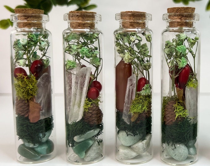 Good Vibes Botanical and Crystal Spell Jar, Christmas Crystal Stocking ...