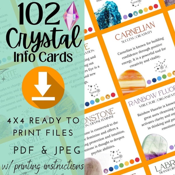 Printable Crystal Cards - Etsy
