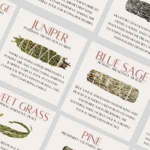 Printable Smudge Information Cards - Sage & Palo Santo Meaning, Smoke ...