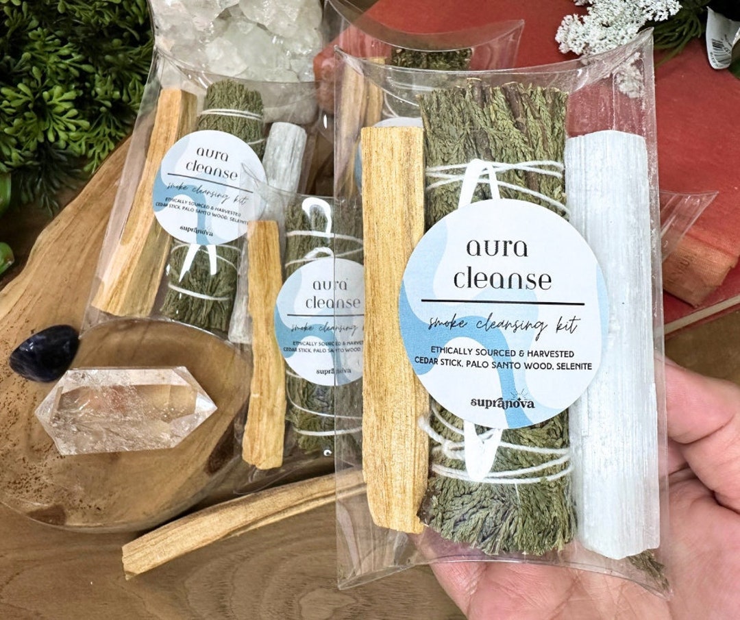 Aura Cleanse Cedar Stick Bundle, Smoke Cleansing Kit, Smudge Stick With ...