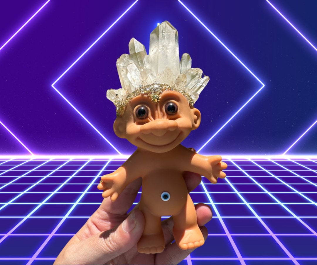 Metaphysical Crystal Troll Doll, 90's Nostalgia Retro, Natural Quartz ...