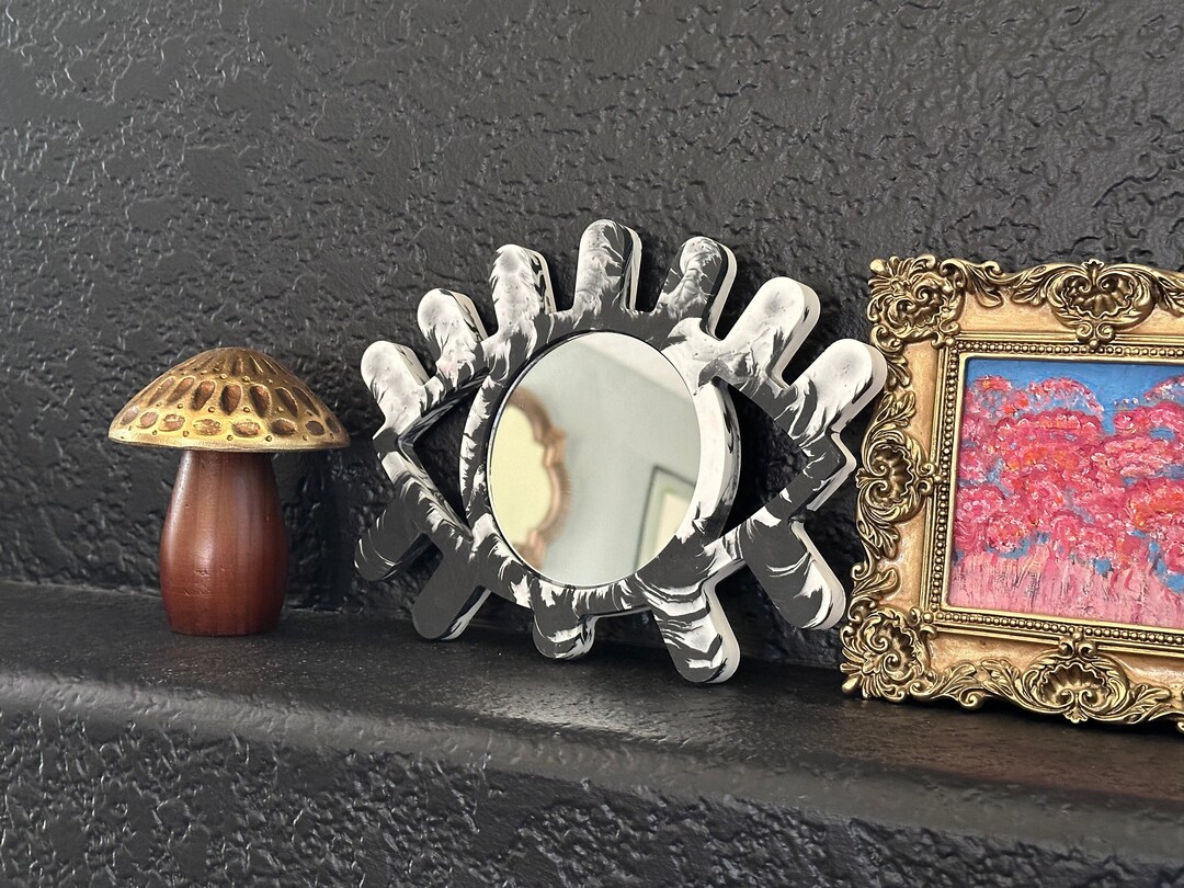 Evil Eye Decorative Wall Mirror, Jesmonite Wall Art, Witchy Home Decor ...