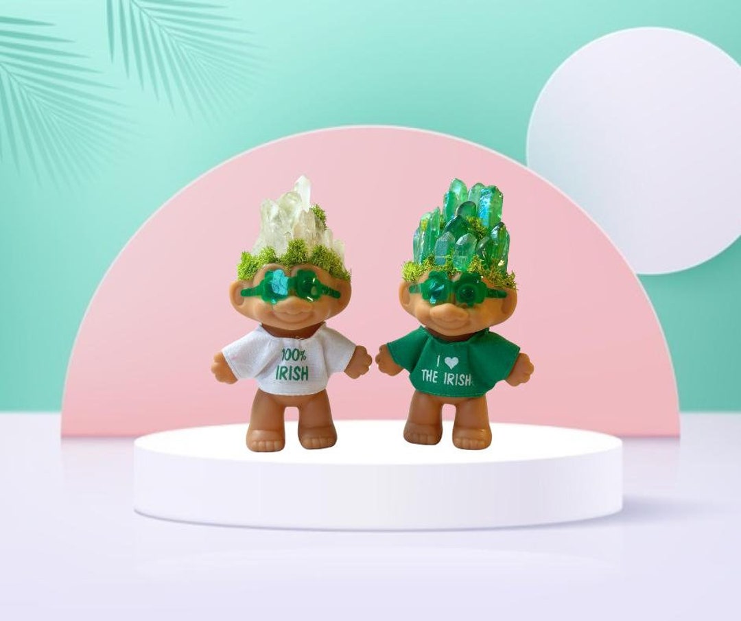 Good Luck Crystal Troll, 100% Irish Figure, Shamrock Lucky Charm ...