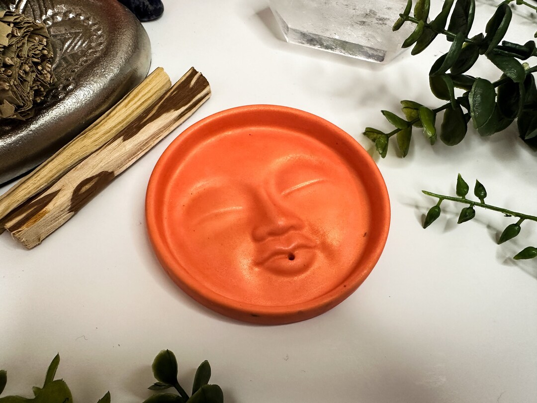 Moon Face Incense Holder Round Incense Burner Witchy Home - Etsy