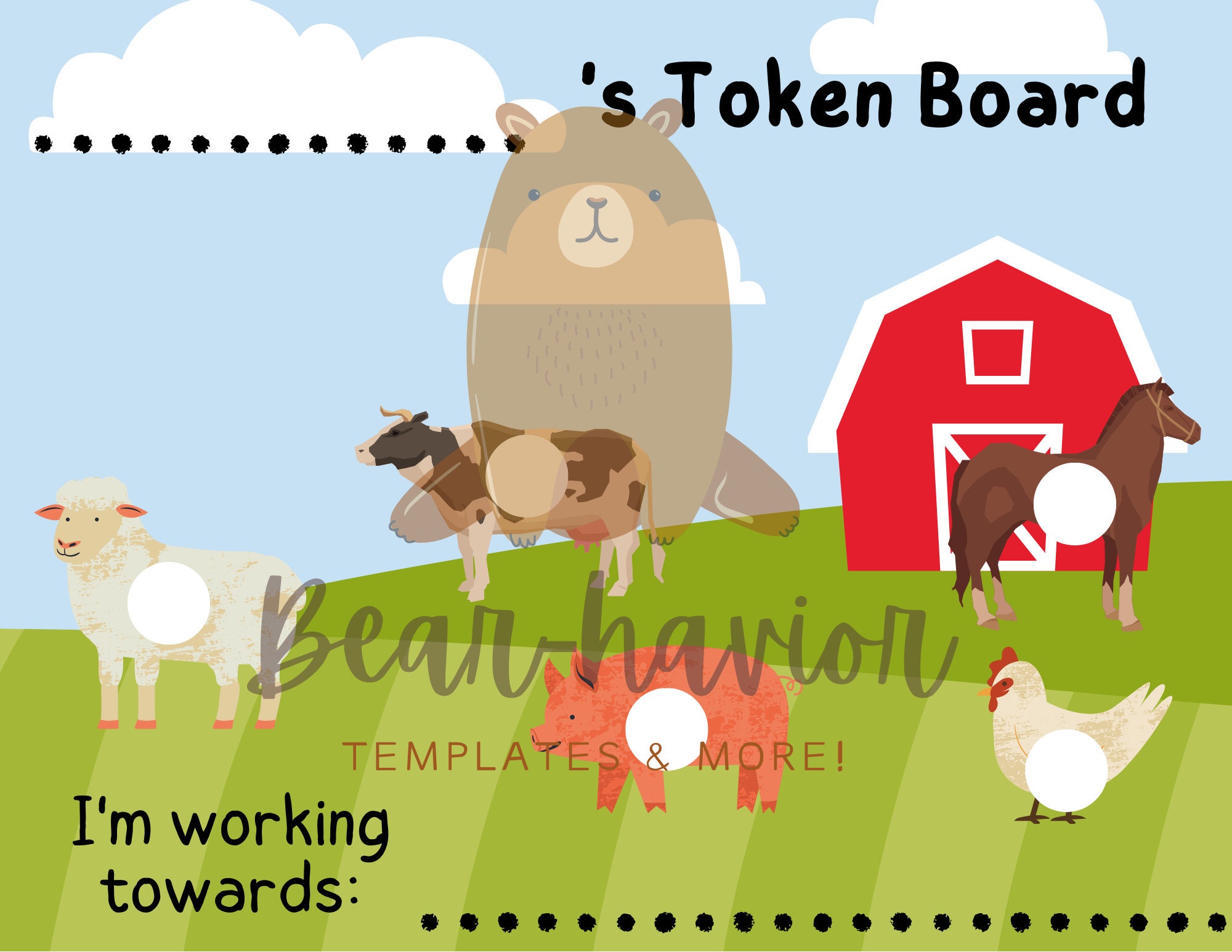 Farm Token Board/ Economy for Autism, Behavior Management, ABA (rbts ...