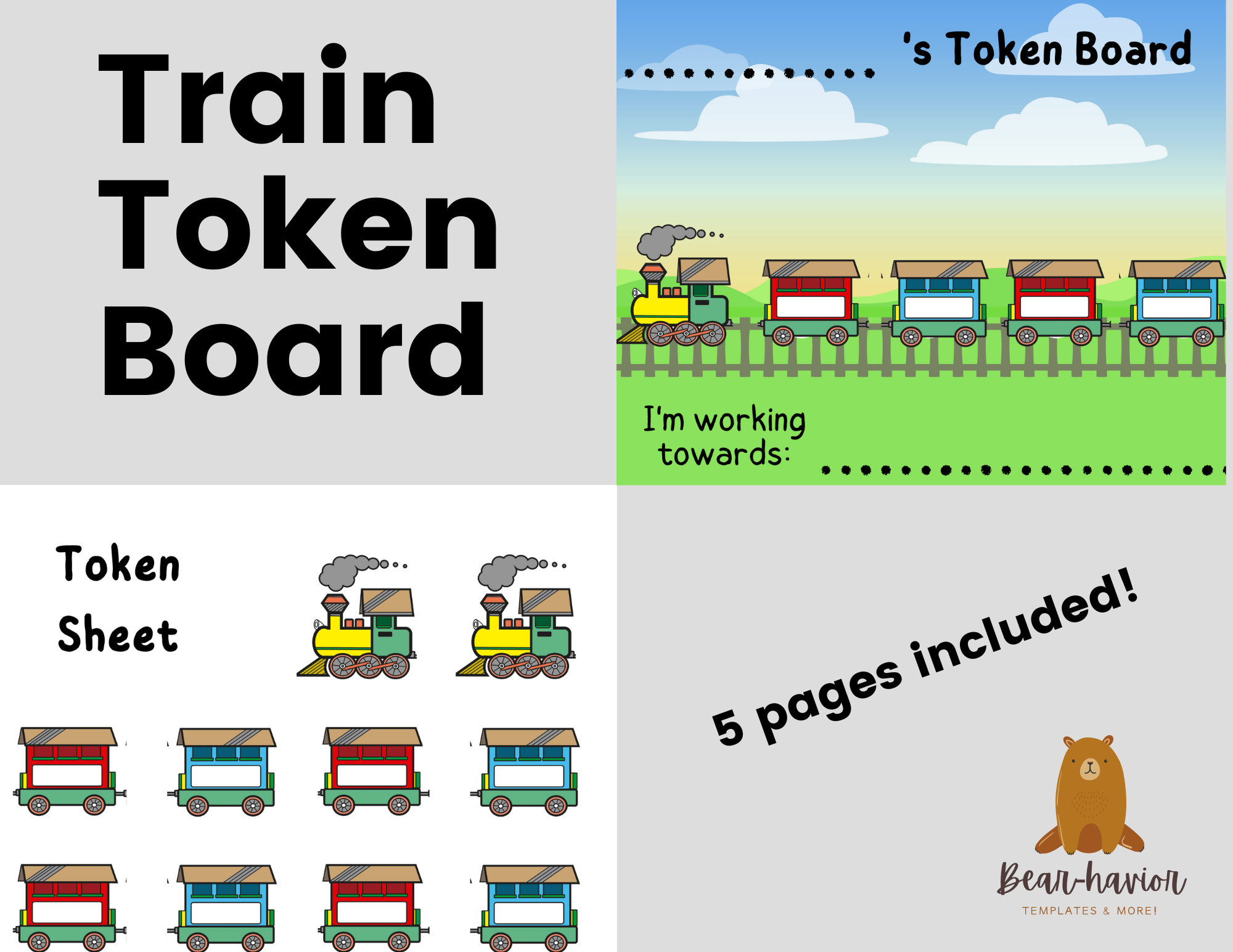 Train Token Board/ Behavior Chart for ABA, Parents, BCBA, RBT - Etsy