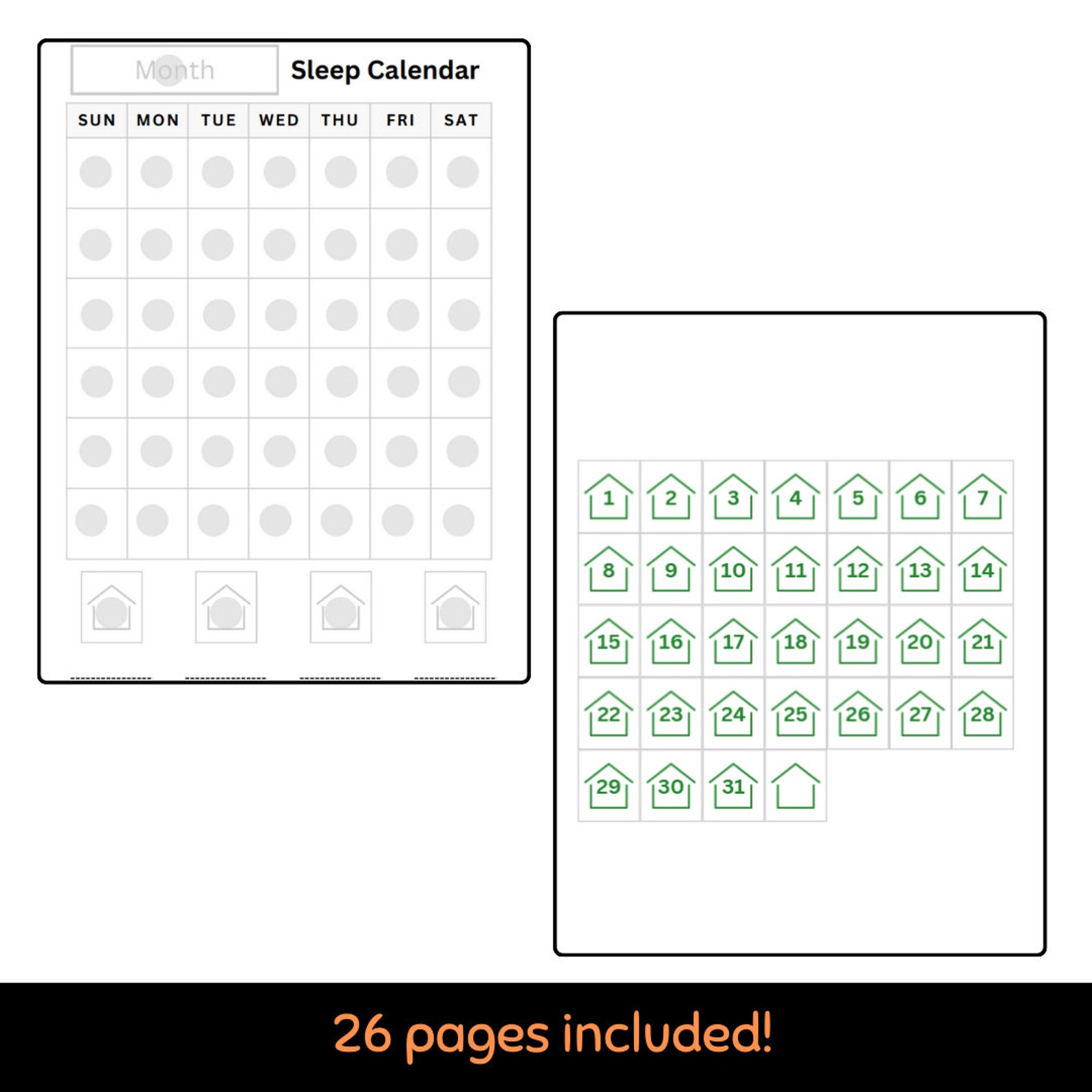 Child Sleep Visual Calendar/ Anxiety, Divorce, Autism, Neurodiversity ...