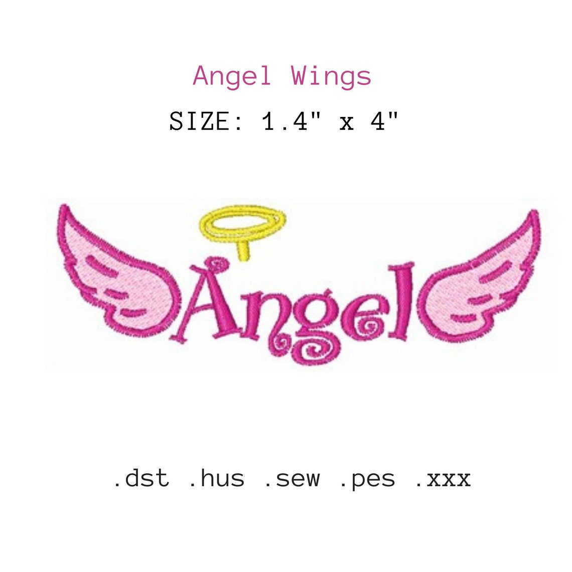 Angel Wings Y2k Pretty Pink Embroidery File EXP JEF PES - Etsy