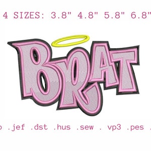 Brat in Bratz Font Machine Embroidery Design - Etsy