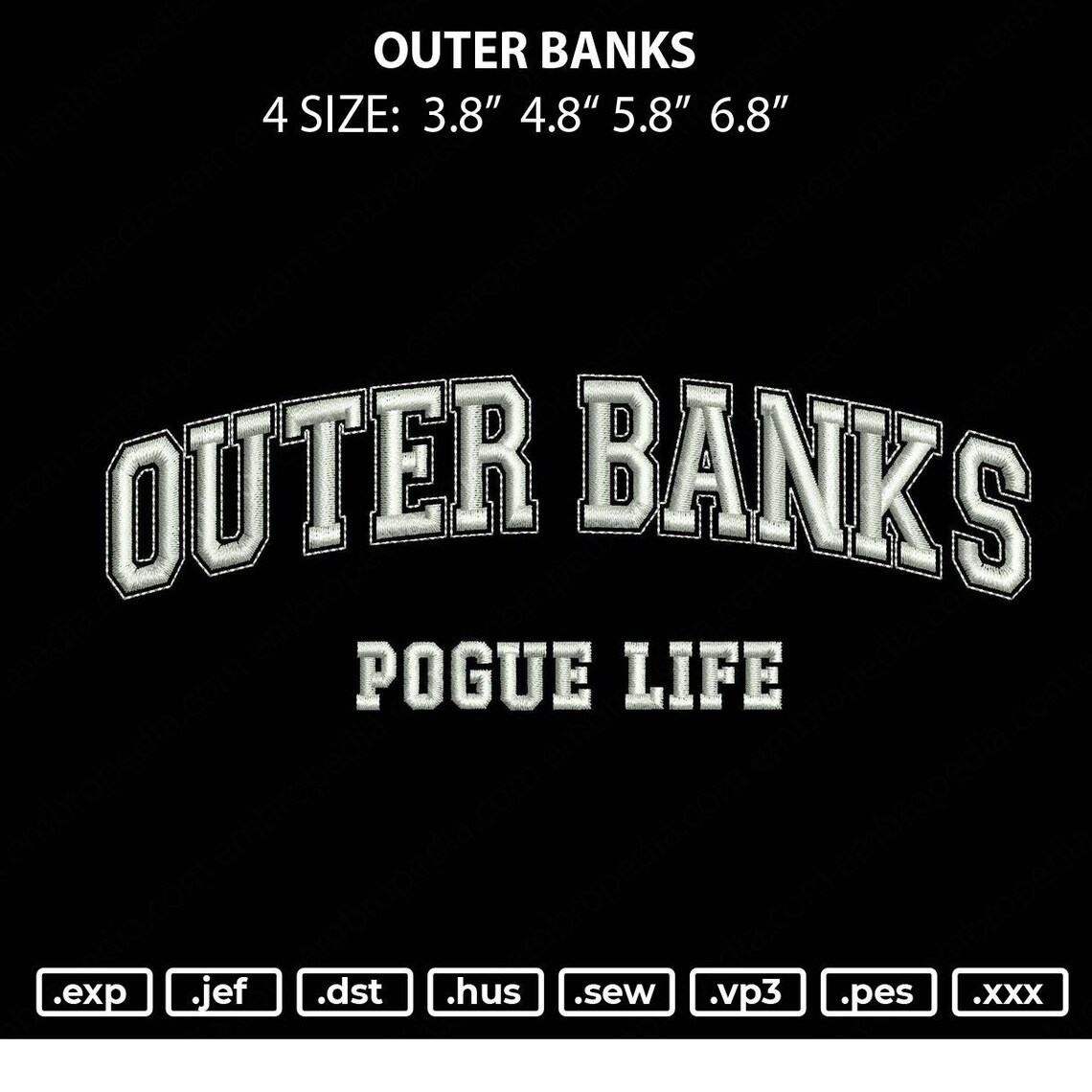 Outer Banks OBX Embroidery Machine File Instant Download - Etsy