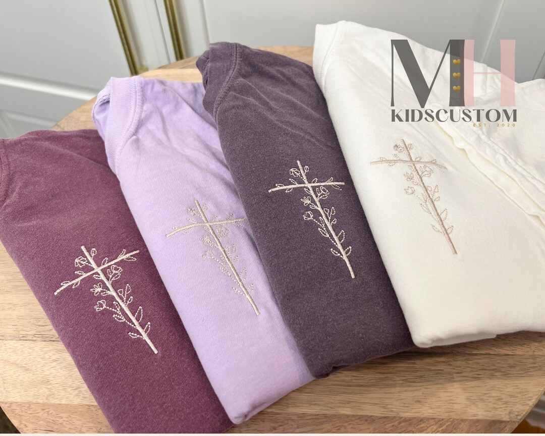 Embroidered Floral Cross Shirt, Christian Shirt, Christian Apparel ...