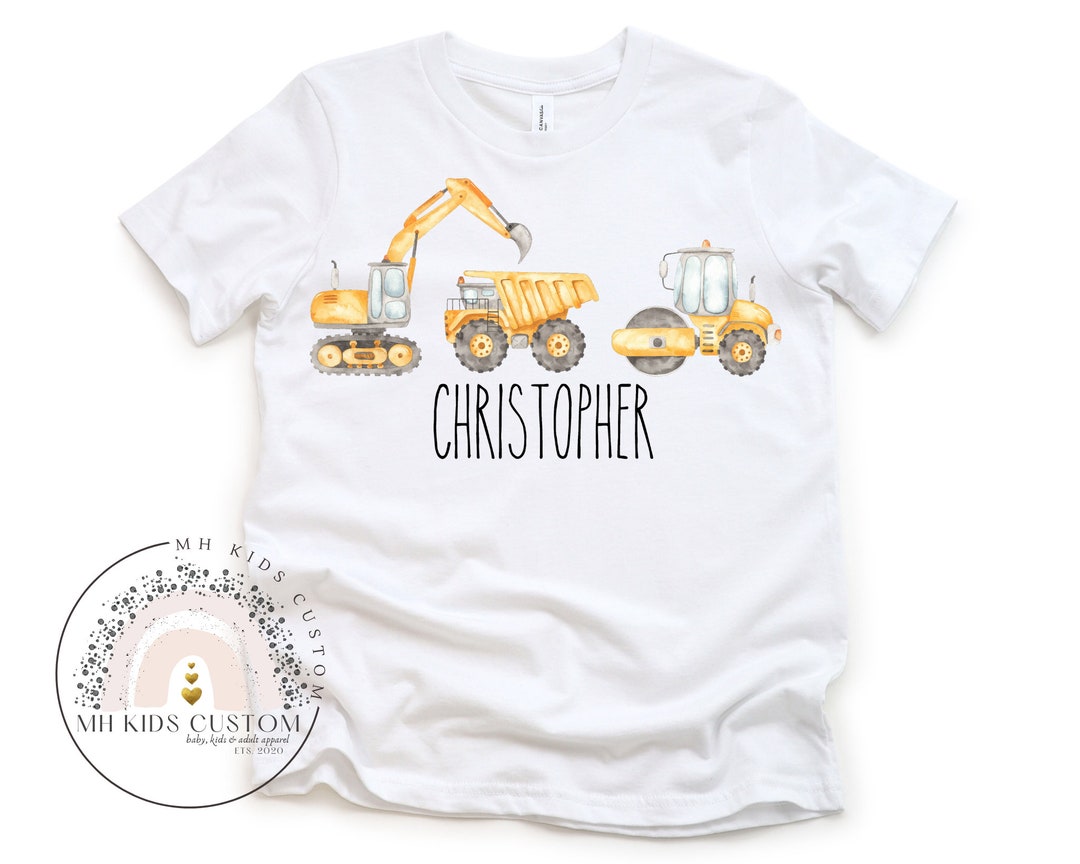 Personalized Construction Truck Shirt, Boy Excavator Truck Shirt ...