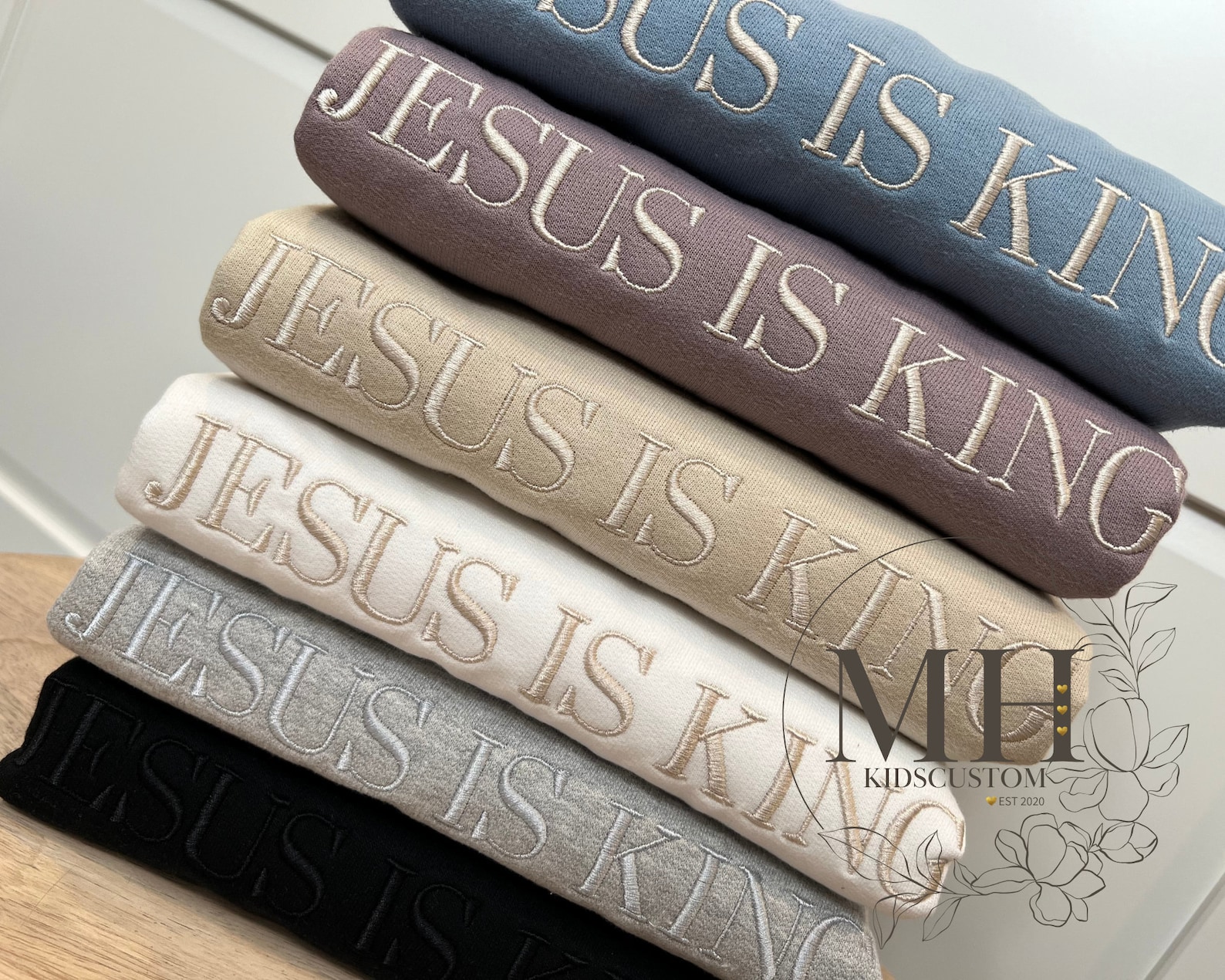 Embroidered Jesus is King Sweatshirt, Christian Sweatshirt Embroidered ...