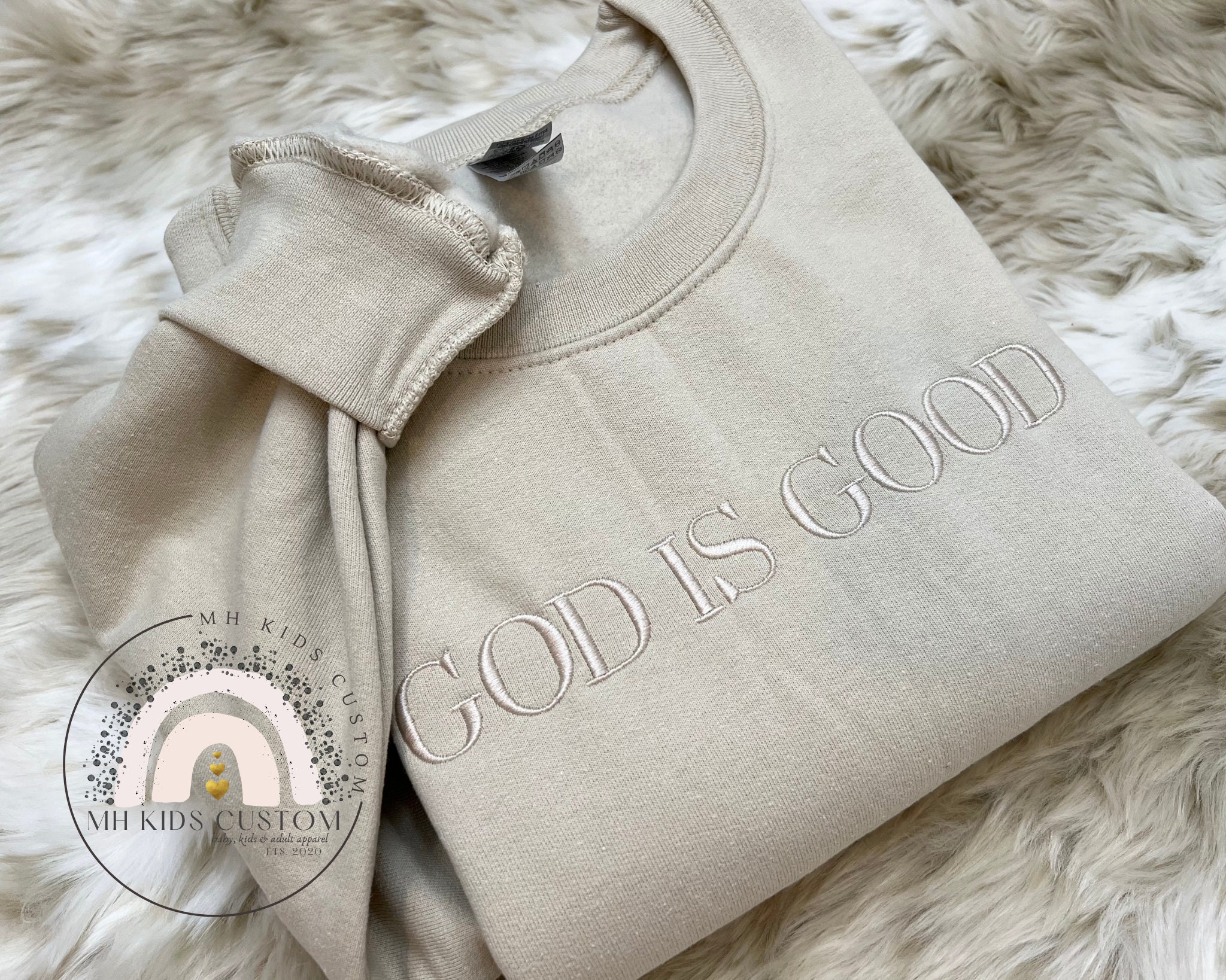 Embroidered God is Good Sweatshirt Christian Sweatshirt - Etsy