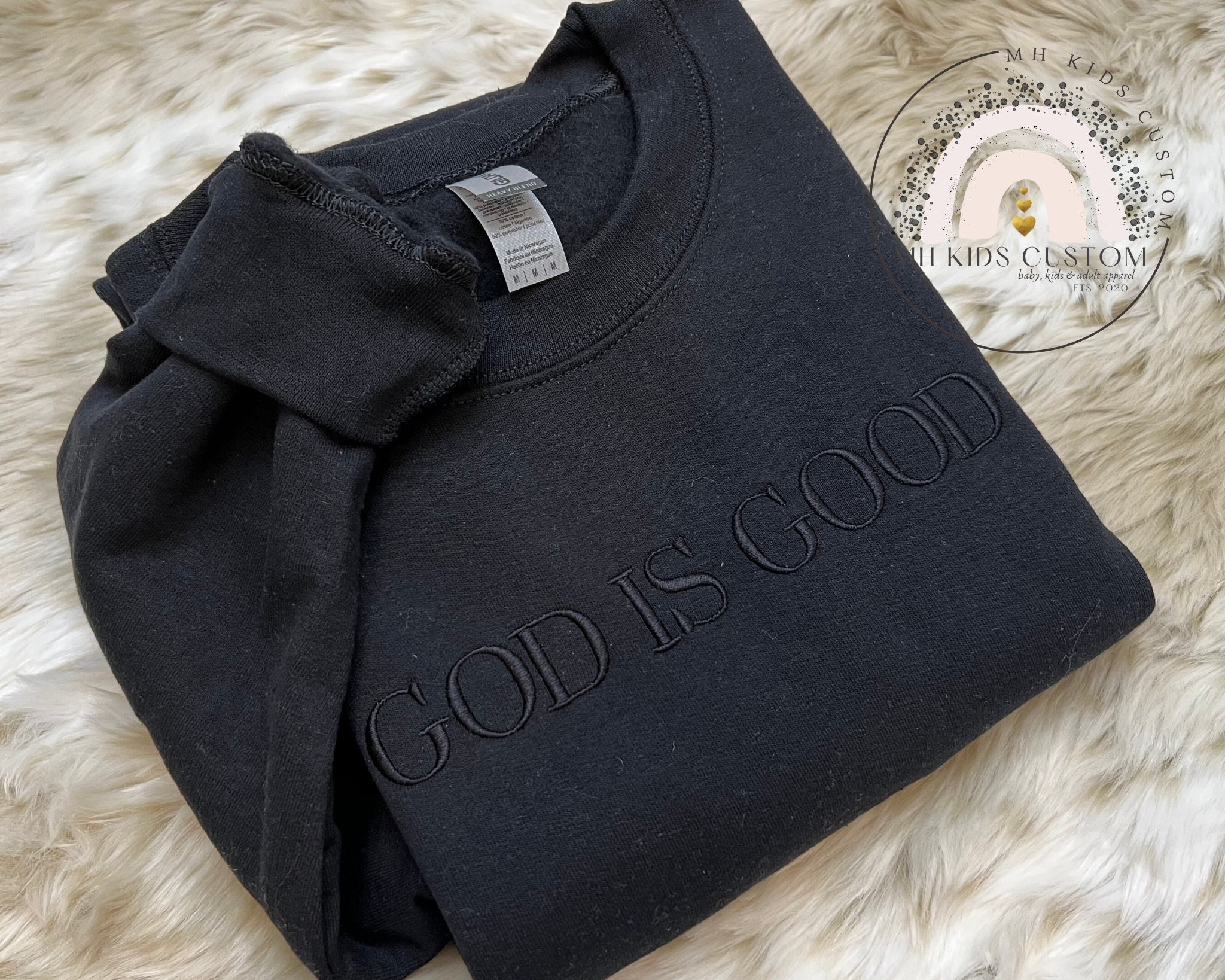 Embroidered God is Good Sweatshirt Christian Sweatshirt - Etsy