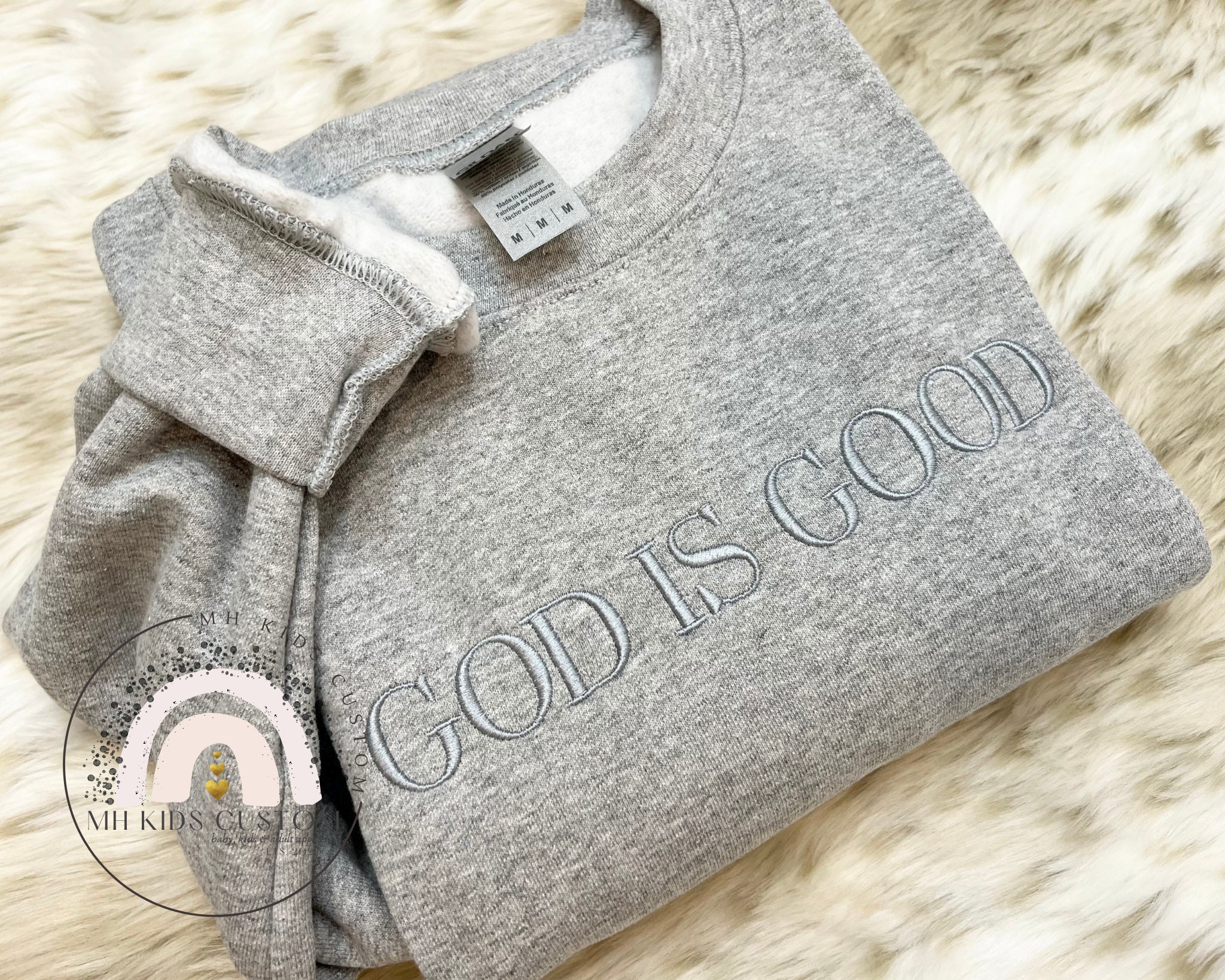 Embroidered God is Good Sweatshirt Christian Sweatshirt - Etsy