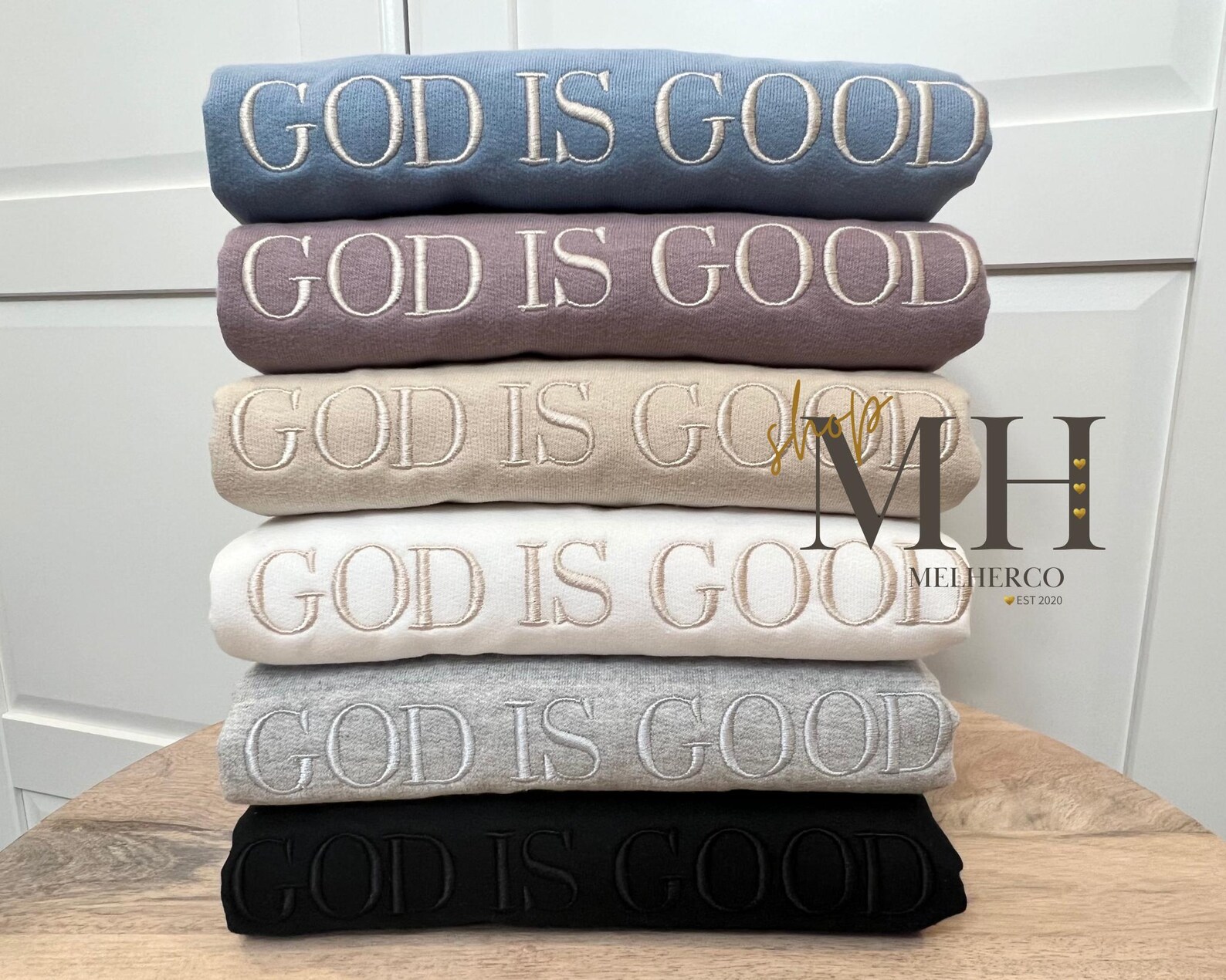 Embroidered God is Good Sweatshirt, Jesus is King Sweatshirt, Jesus ...
