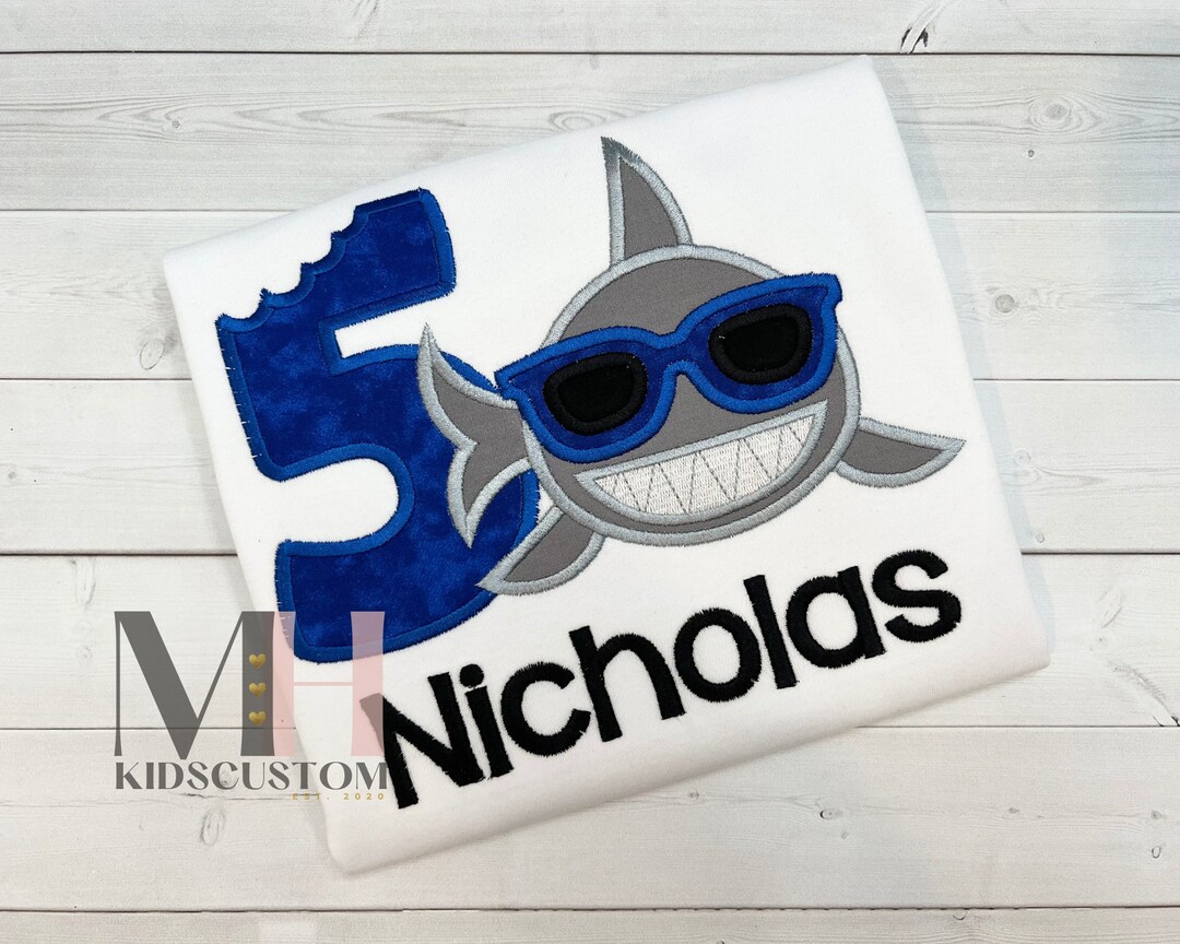 Shark Birthday Shirt, Personalized Shark Shirt, Boys Custom Name Shirt ...