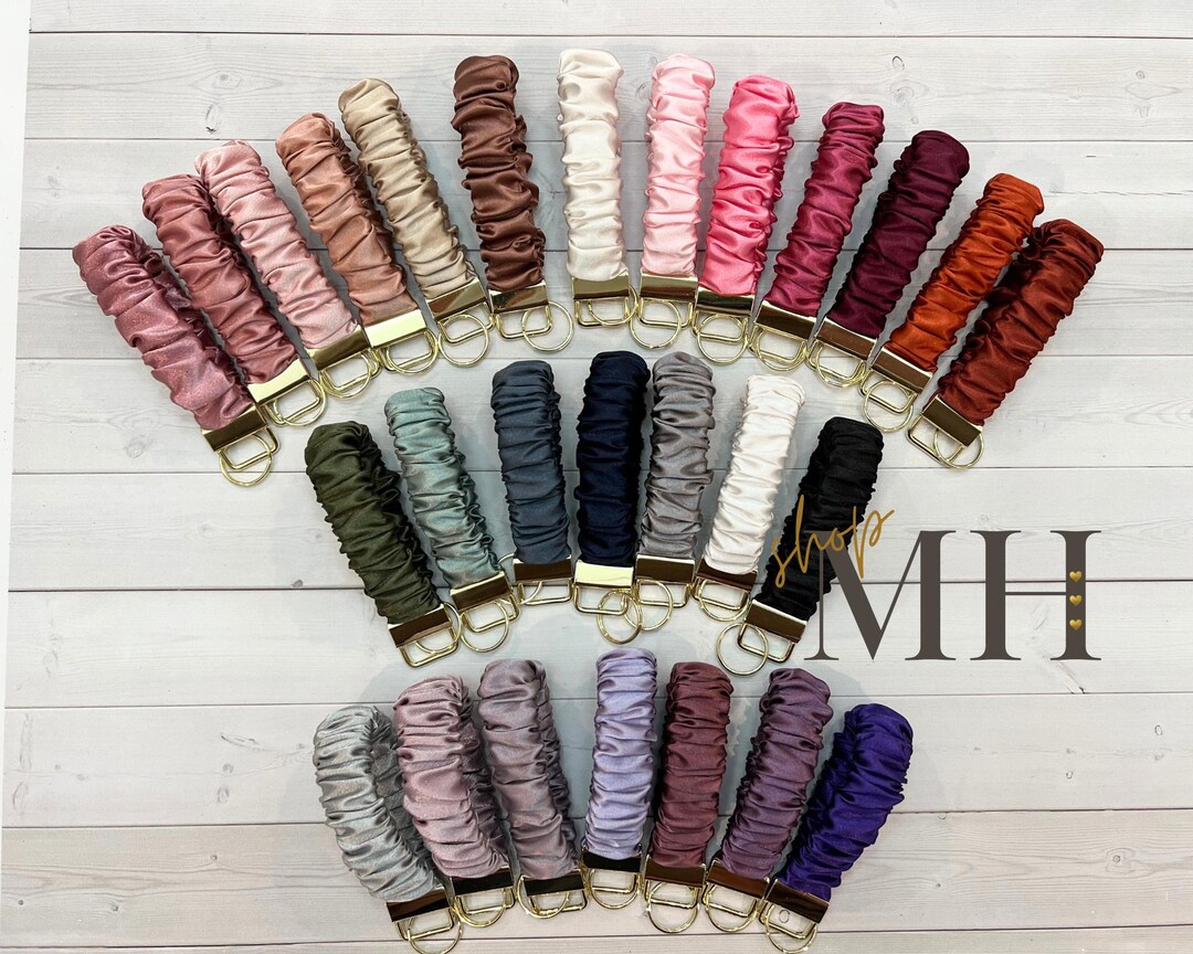 Satin Scrunchies Keychain, Scrunchies Wristlet, Scrunchies Key Fob ...