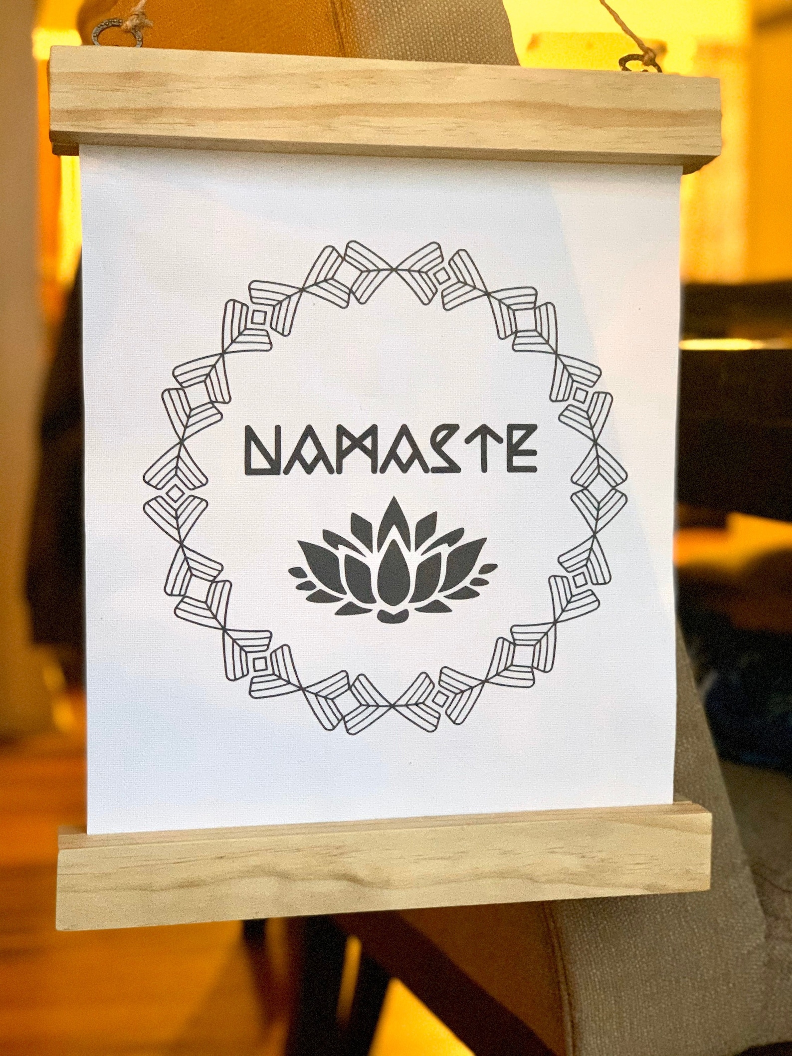 Namaste Canvas hanging sign Namaste Sign Yoga Sign Canvas | Etsy