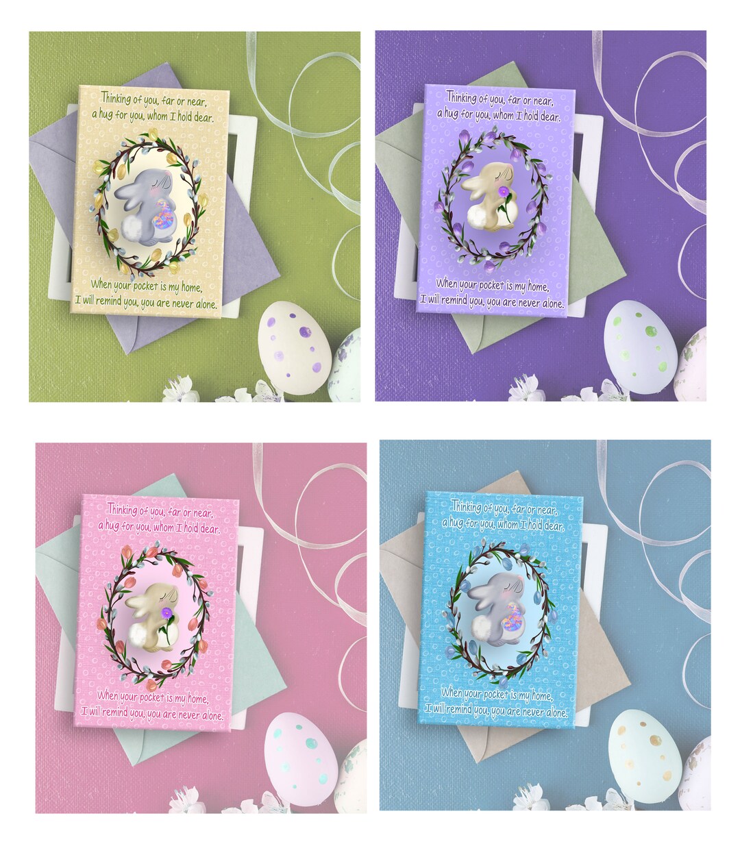 Printable Card for Pocket Buddy Pocket Bunny Easter Card - Etsy