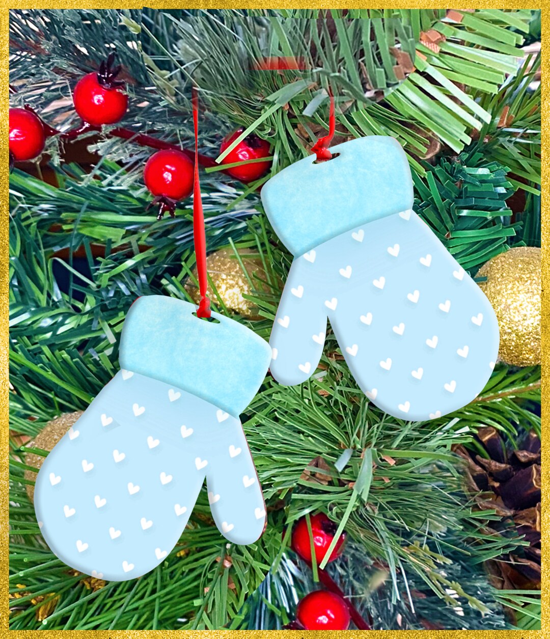 Pair of Mittens Ornament Sublimation Design Digital Download God Rocks ...