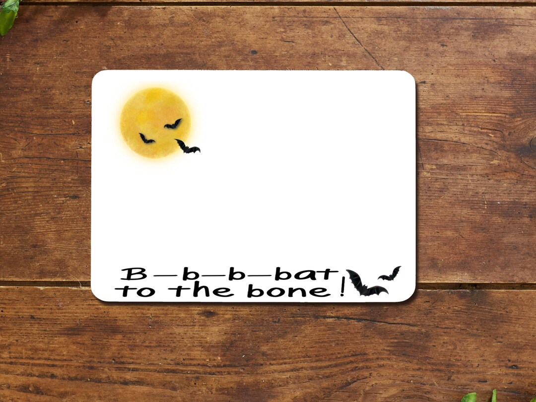Handmade Bat Card - Bat to the Bone Halloween Greeting Note Card Mini ...