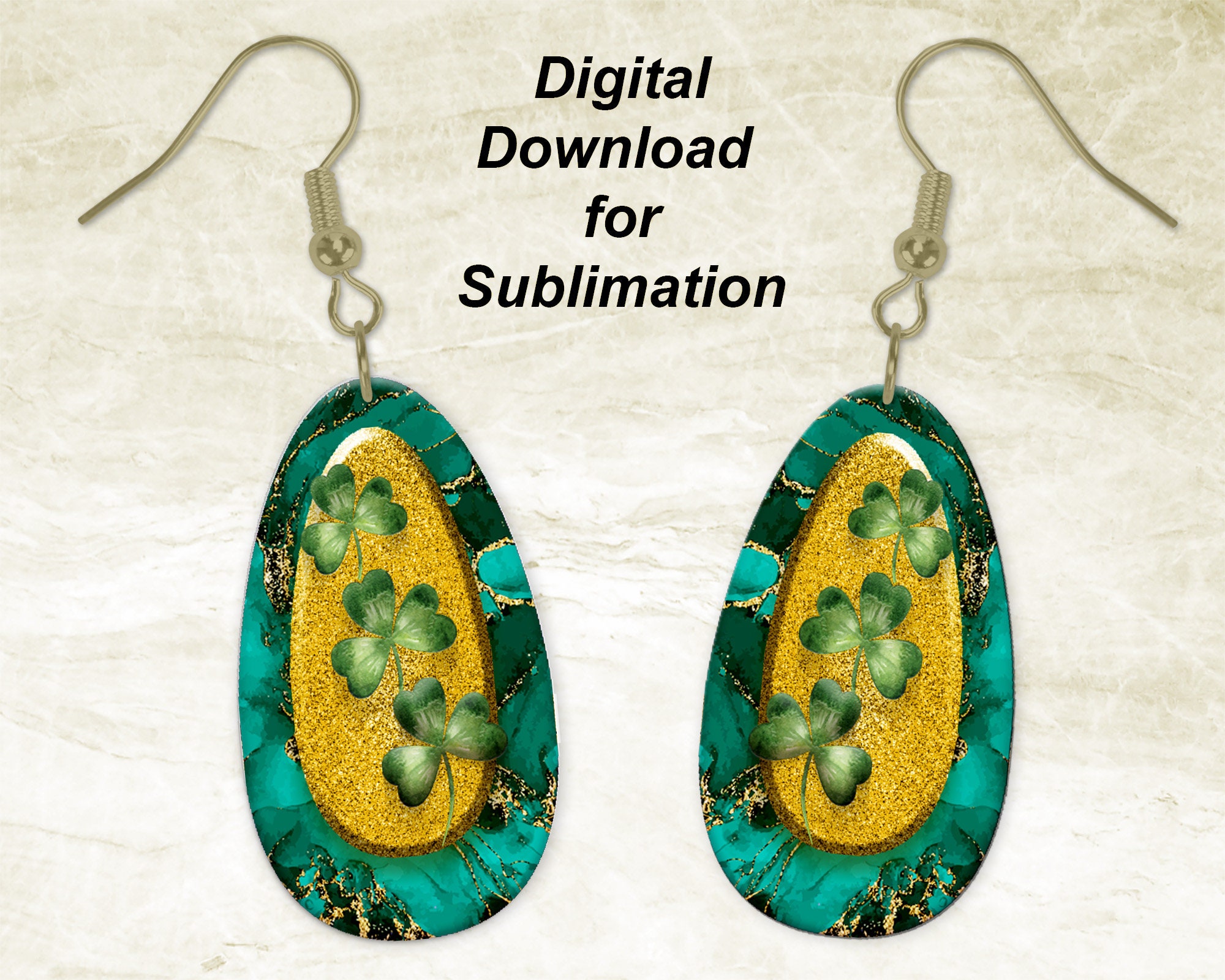 Clover Embossed Square Printable Earrings-sublimation Designs | Etsy