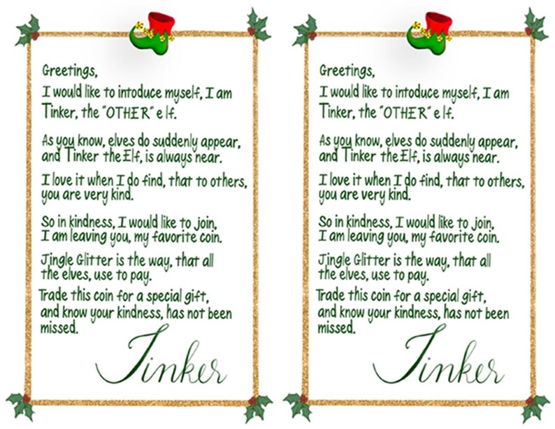 Printable Card for Jingle Glitter Kindness Coin Digital - Etsy