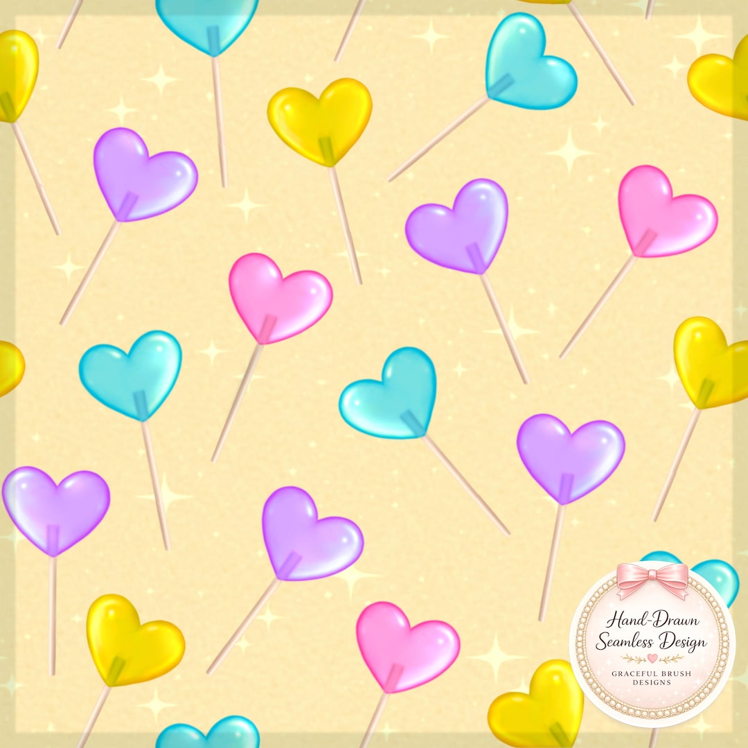 Pastel Candy Hearts Seamless Pattern – Valentine's Digital Paper ...