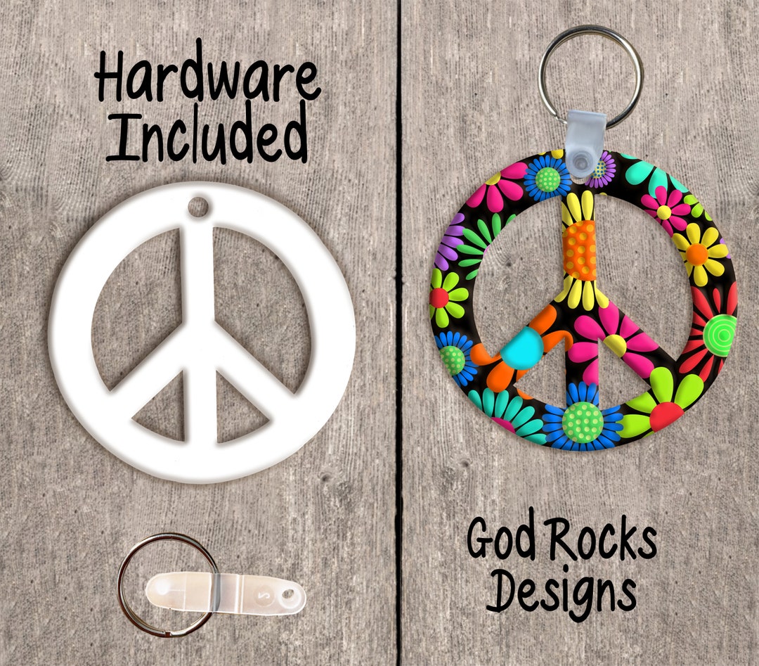 Circle Peace Symbol Keychain Blank Peace Sign Keychain Blanks God Rocks ...