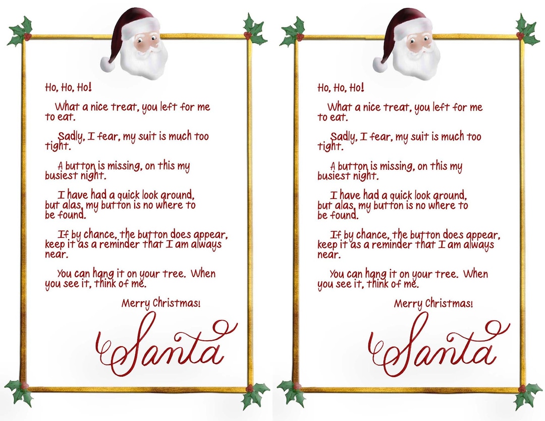 Printable Card for Santa Button Digital Download Santa Note God Rocks ...